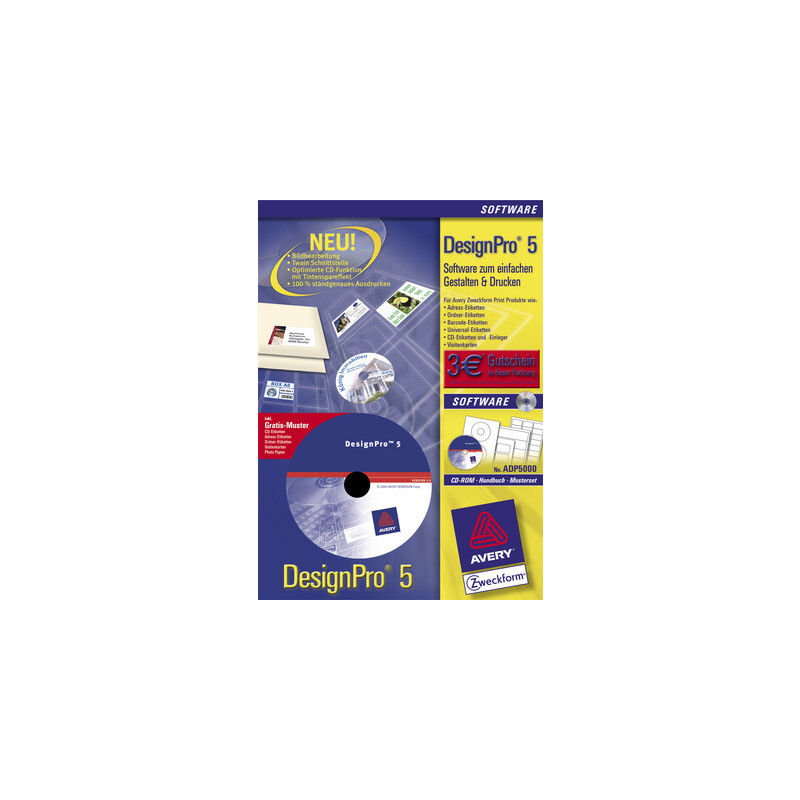 Avery Zweckform Software DesignPro 5, für Etiketten + Visitenkarten