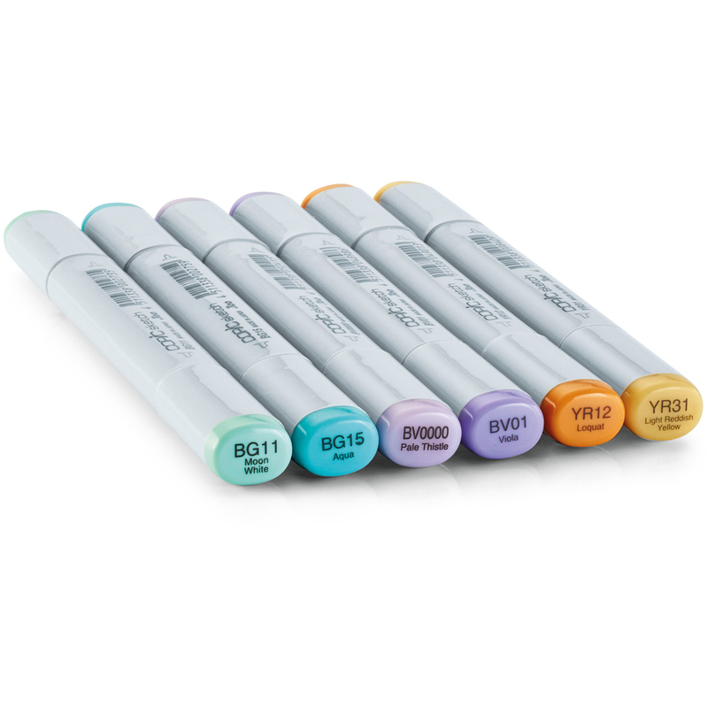 Copic Marker Sketch Set, Pale Pastels, 6 Stück, assortiert