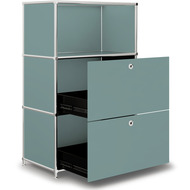 Highboard VEROM, 2 Schubladen, 1 Fach, mit Lochgriffen, mint